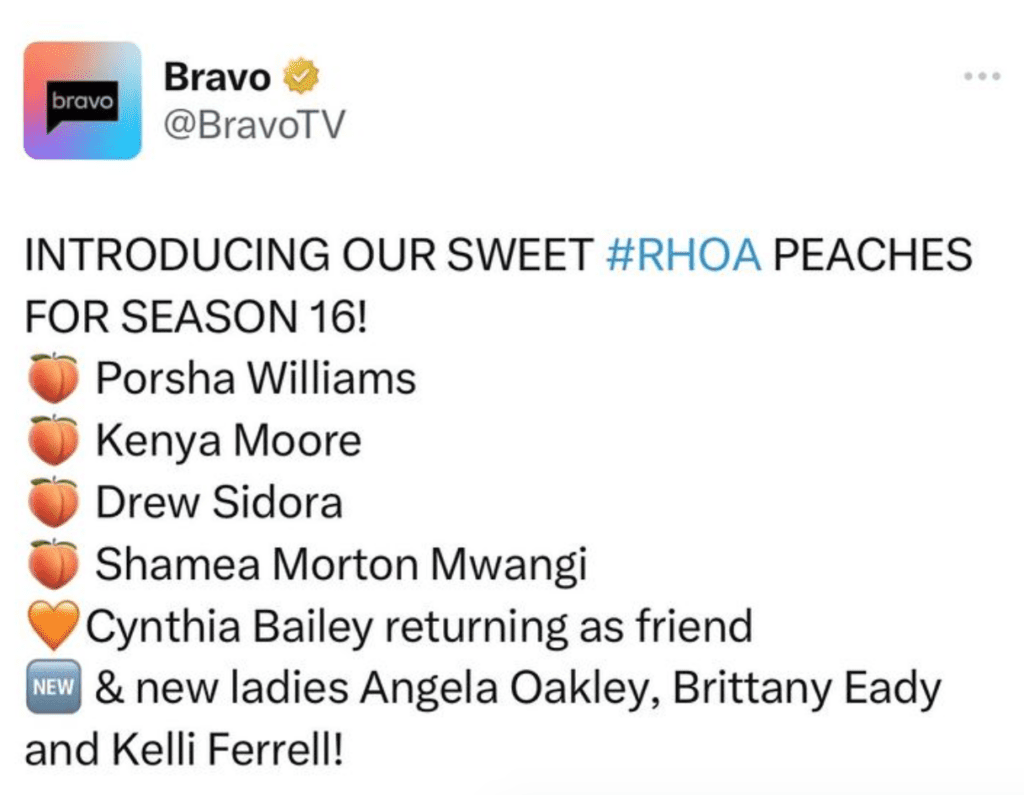 Bravo Announces RHOA S16 Cast - Get all the TEA!